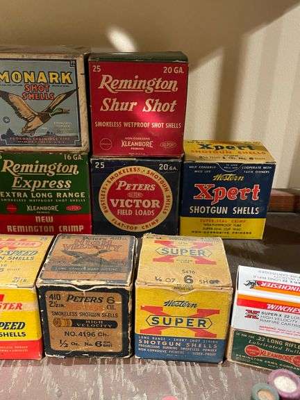 Vintage Shotgun Shell Box Collection + Loose Shells - Auction Ohio