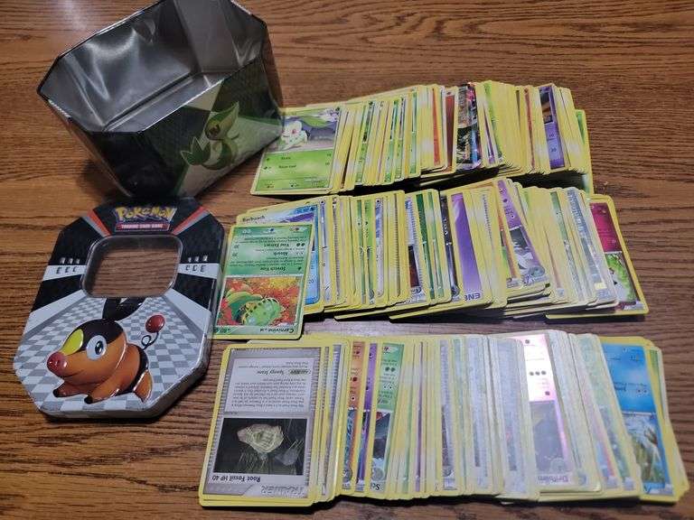 Pokémon Collectors Tin W/Approx 350 Cards 2000-2019 Range - Auction Ohio