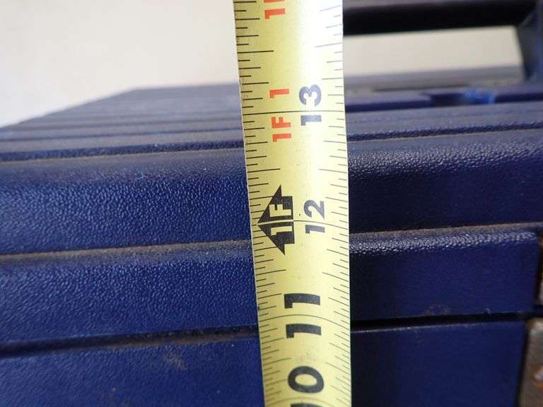 Stack-On Step Stool Toolbox with contents - Working Drill and hole saws! - Auction Ohio