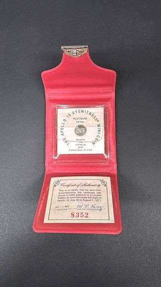 Franklin Mint Apollo 15 Platinum Mini-Coin in Red Wallet with COA ...