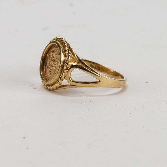 10K Gold Ring with Panda Coin- Samuel Aaron Marked - Auction Ohio