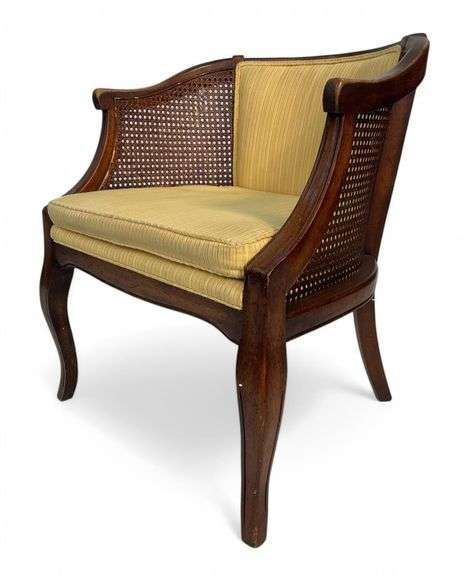 BARREL CANE-BACK ARM CHAIR. - Auction Ohio