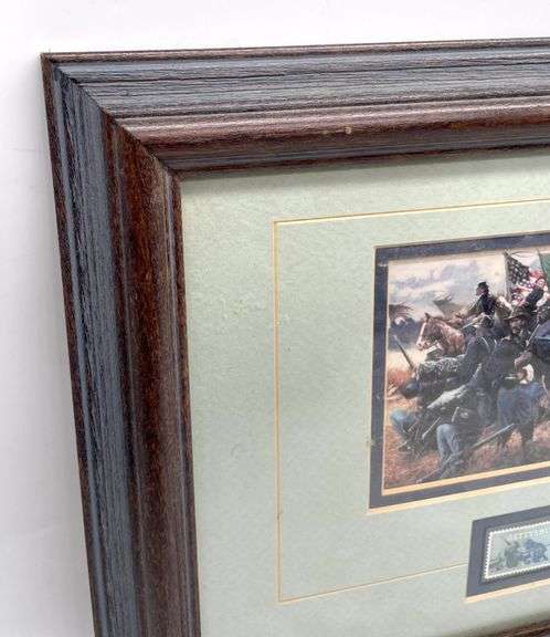 Civil War Framed Print & Stamp - Auction Ohio