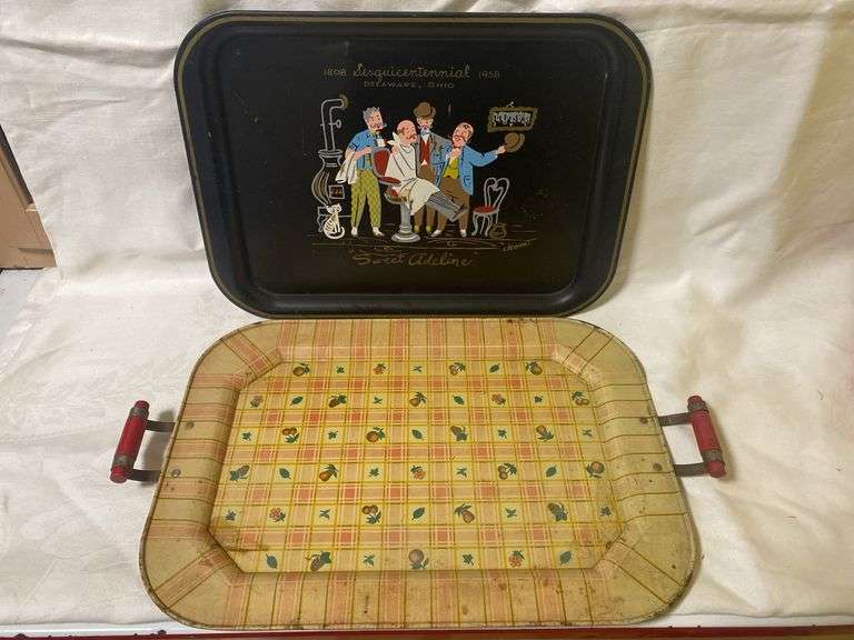 Two Vintage Metal Trays - Auction Ohio