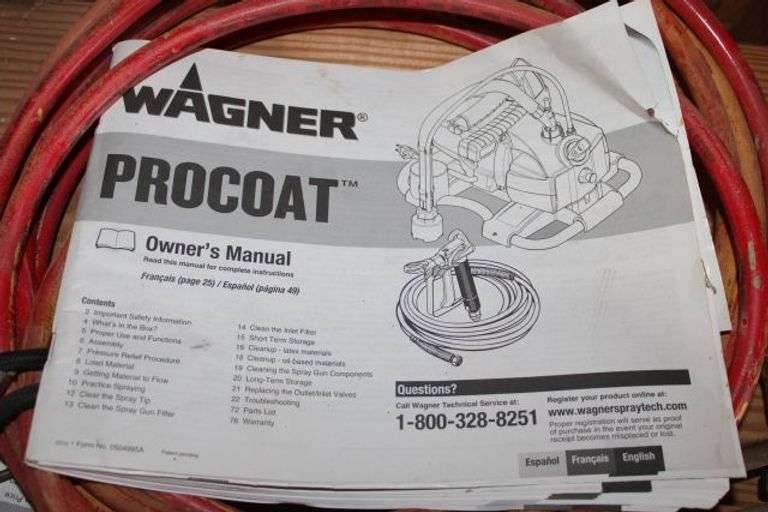 Wagner ProCoat Airless Paint Sprayer with Hoses and Manual - Auction Ohio