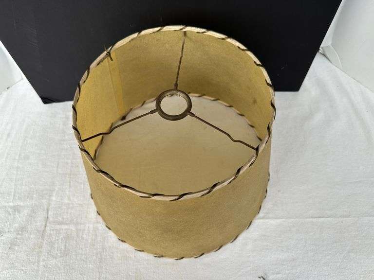 Mid Century Spun Fiberglass Naugahyde Trim Lamp Shade - Auction Ohio