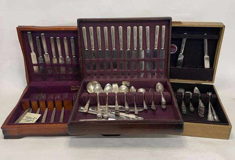 THREE SETS OF SILVERPLATE FLATWARE. - Auction Ohio