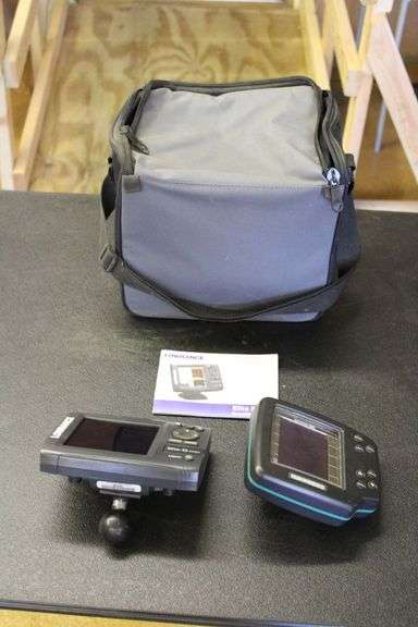 Lowrance Elite-5 DSI and Humminbird Wide W Fishfinders with Carry Bag ...