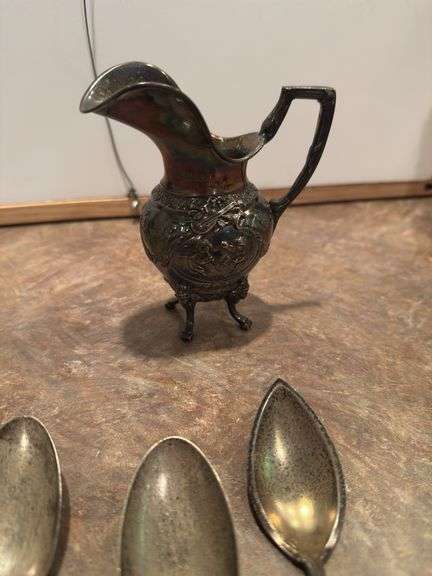 Sterling silver pitcher and spoons - Auction Ohio