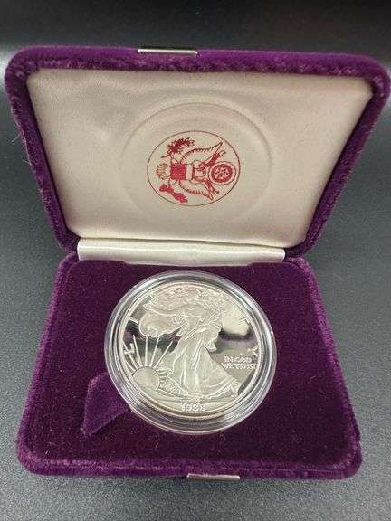 1988 S American Eagle One Ounce Proof Silver Bullion coin - Auction Ohio