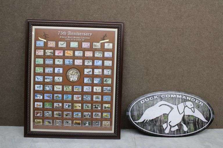 Framed 75th Anniversary Federal Duck Stamp Collection Print and Duck ...