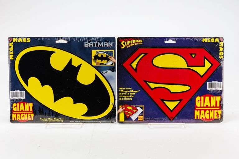 Batman and Superman Extra Large Magnets - Auction Ohio