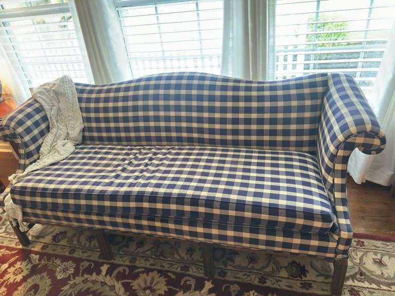 Checker Upholstered Couch - Auction Ohio