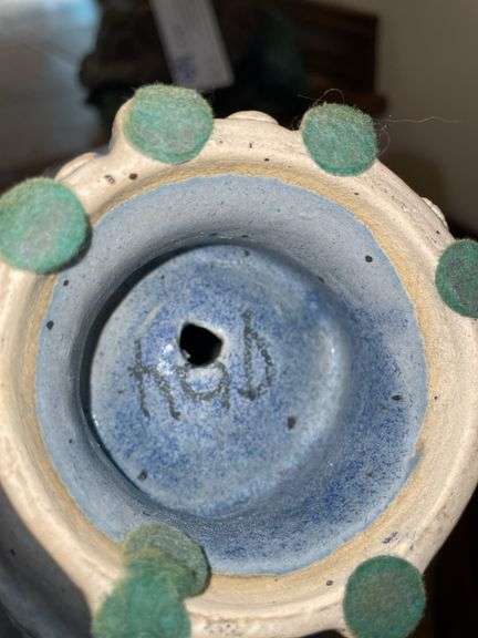 Artisan Signed Ceramic Blue/Gray Bird Sculpture - Auction Ohio