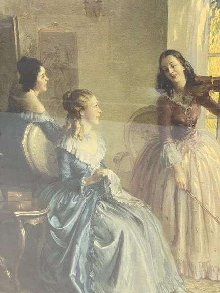 HISTORICAL PRINT OF A PARLOR SCENE. - Auction Ohio