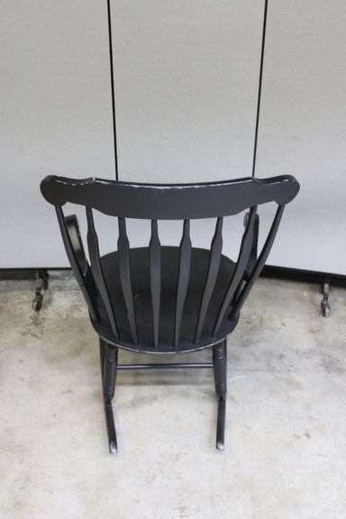 Black Wooden Rocking Chair with Ohio State University Emblem - Auction Ohio