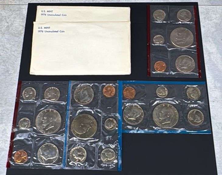 1976 U.S. Mint Uncirculated Coin Sets in Original Packaging - Auction Ohio