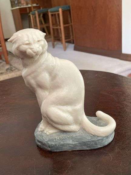 J.L. Boulton Alabaster Cat Figurine - Auction Ohio