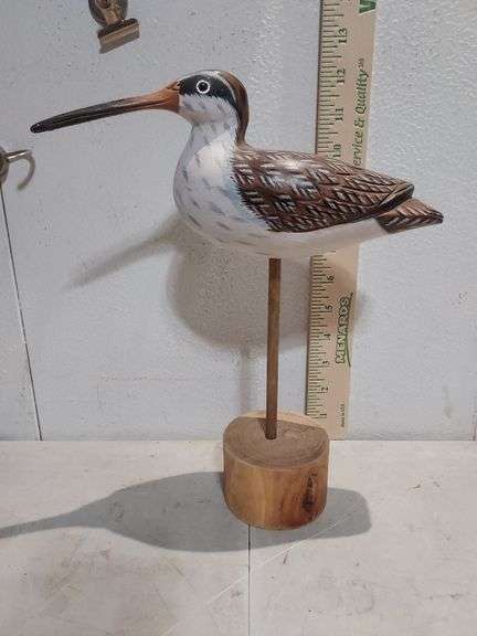 Wood Hand Painted Bird Figure 11.5" Tall - Auction Ohio