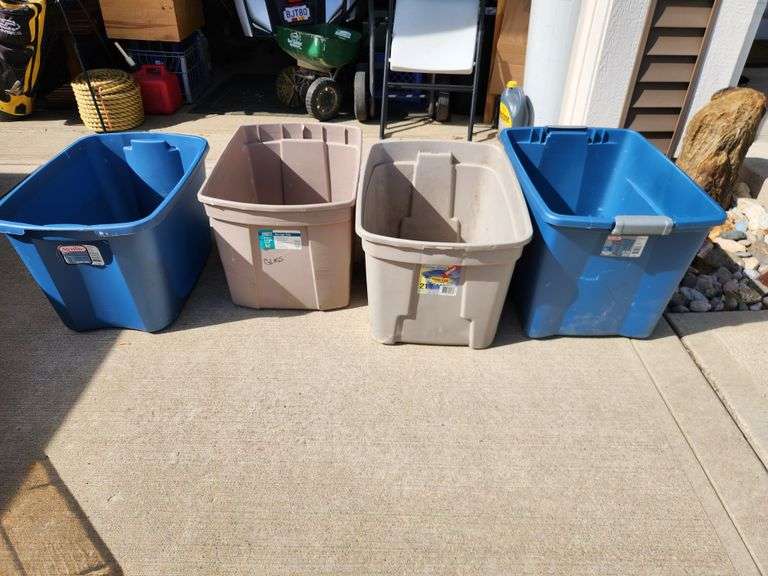4 storage totes. No lids - Auction Ohio