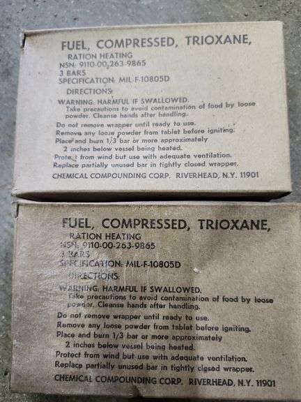 2 Boxes Fuel, Compressed, Trioxane, Ration Heating - Auction Ohio