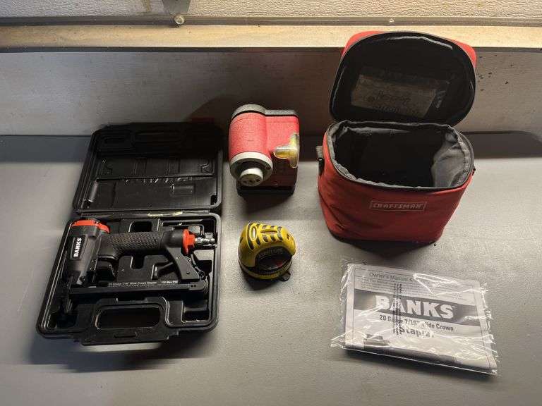 Banks Stapler, Craftsman Rotary Laser, Strait-Line Level & Accessories ...