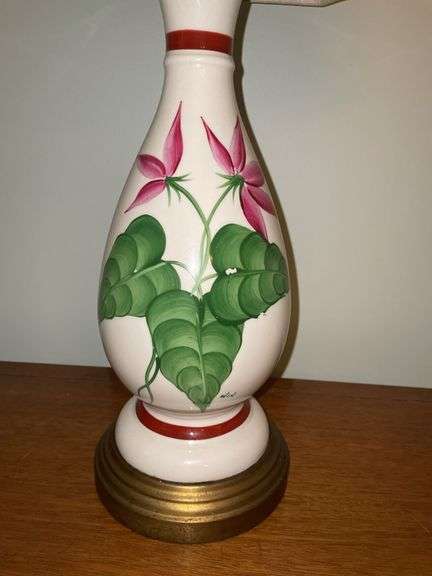 Vintage Hand-Painted Lamp – 26" - Auction Ohio