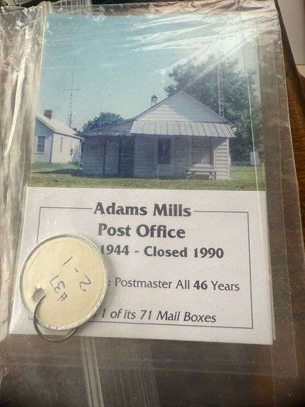 Adams Mills Post Office Box Door and More. - Auction Ohio