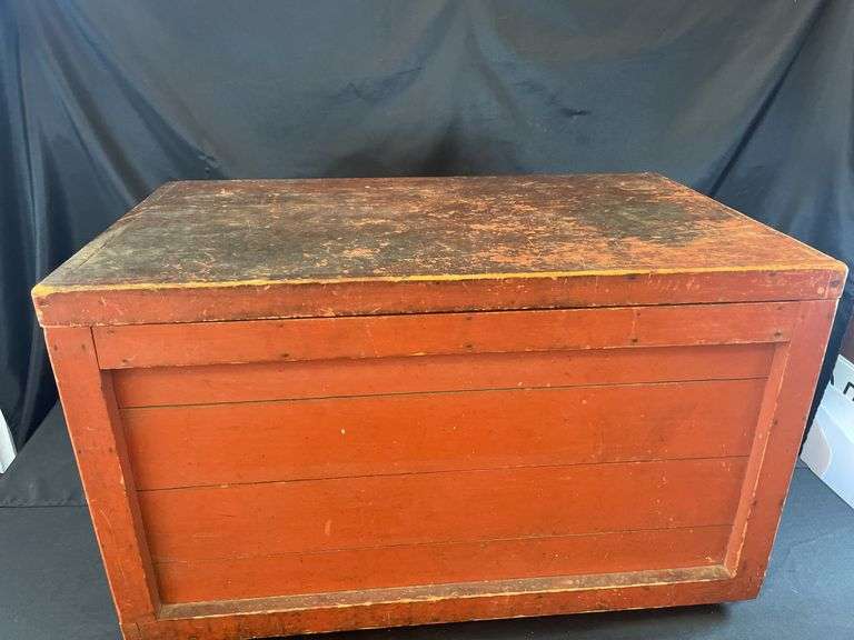 Primitive Red Chest - Auction Ohio