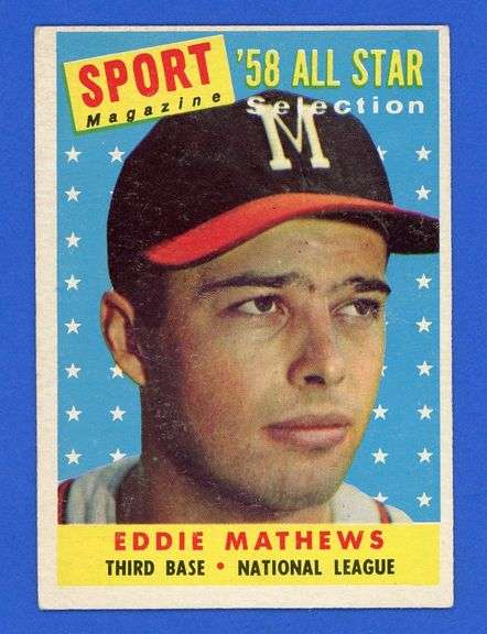 1958 Topps All-Star #480 Eddie Mathews VGEX-EX - Auction Ohio
