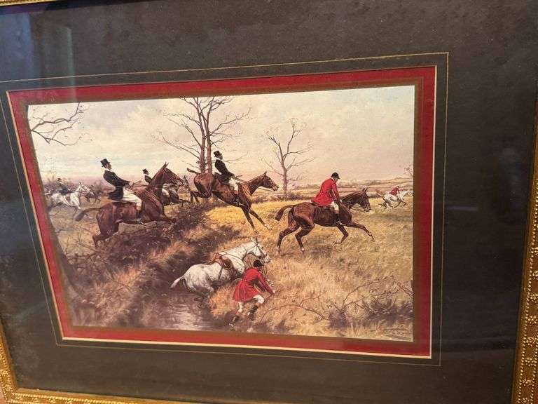 British Hunting Scene Prints, George Wright, The Full Cry and Gone Away ...