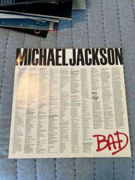 Michael Jackson "Bad" Vinyl Record Album - Auction Ohio