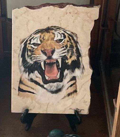 Sherry Morgan Painted Tiger on Marble – #10/250 - Auction Ohio