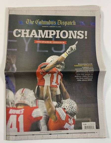 2015 Ohio State Football National Championship Columbus Dispatch Full ...