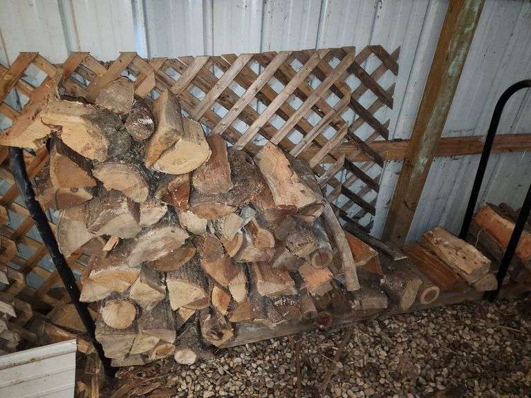 Large Pile Firewood & Stand - Auction Ohio