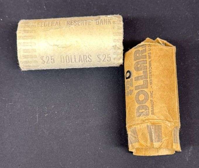 Two Rolls of Circulated U.S. $1 Coins in Paper Wrappers - Auction Ohio