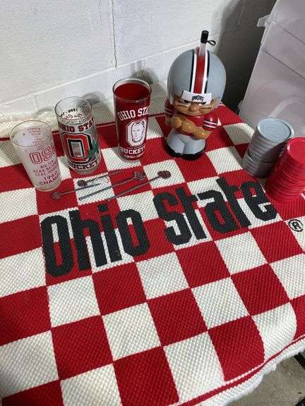 Osu Fabric Checkers Game, Cups And Figure Water Bottle - Auction Ohio