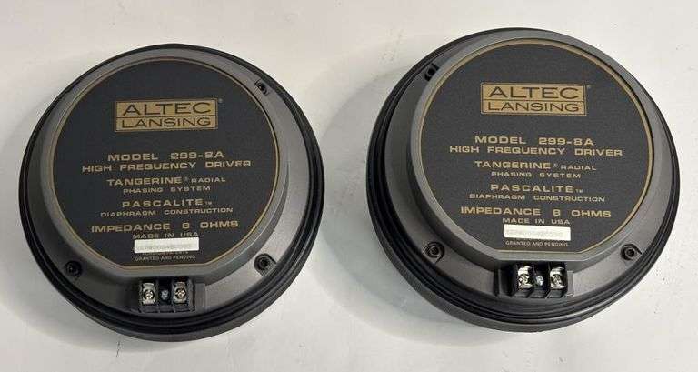 STEREOPHILE PAIR OF ALTEC LANSING COMPRESSION DRIVERS. - Auction Ohio
