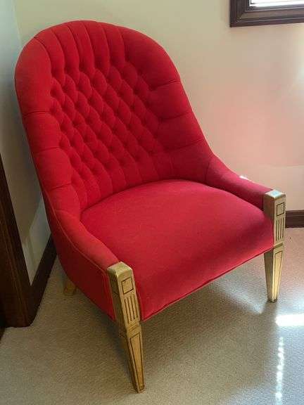 Vintage Red Arm Chair - Auction Ohio