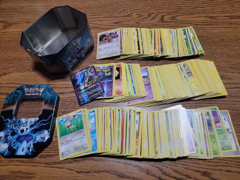 Pokémon Collectors Tin W/Approx 350 Cards 2000-2019 Range - Auction Ohio