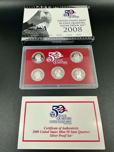 2008 State Quarter Silver Proof Set - Auction Ohio