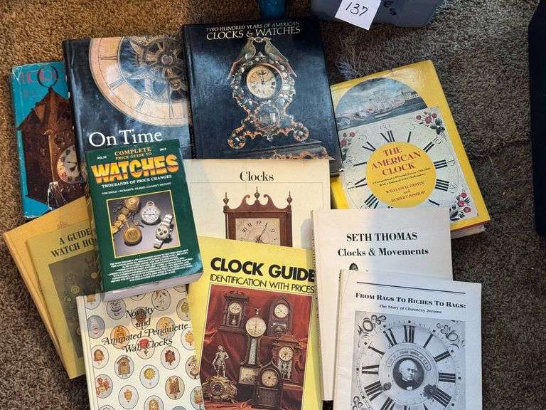Lot of Clock and Watch Reference Books on Identification and History ...