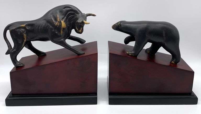 Decorative Bull & Bear Bookends - Auction Ohio
