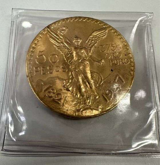 1947 50 Pesos Gold Coin - Auction Ohio