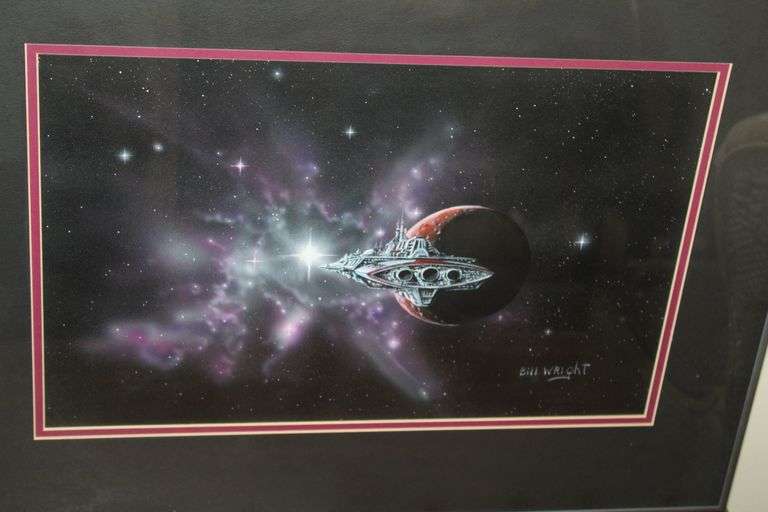 Bill Wright Spaceship Painting - Auction Ohio