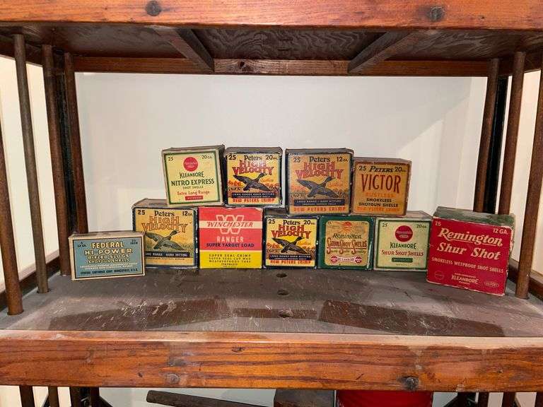 Group of 11 Empty Vintage Shotgun Shell Boxes – - Auction Ohio
