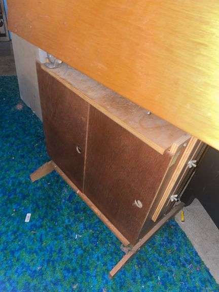 Vintage Wooden Drafting Table with Storage - Auction Ohio