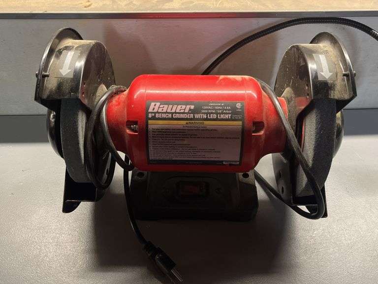 Bauer 8" Bench Grinder with LED Light - Auction Ohio
