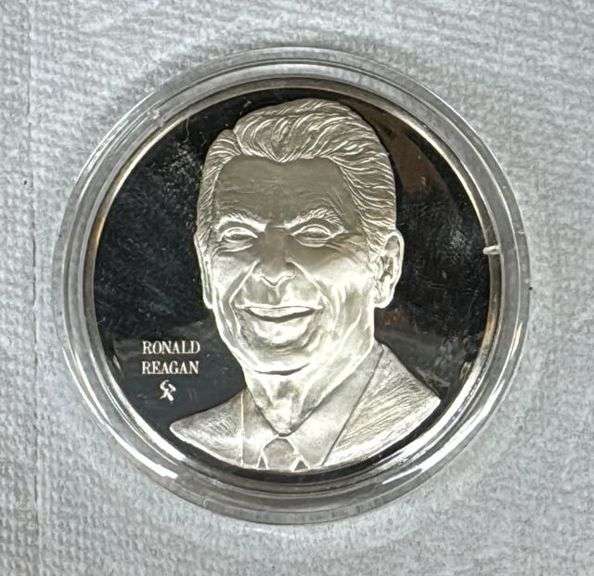 Ronald Reagan Sterling Silver Commemorative Coin in Protective Case ...