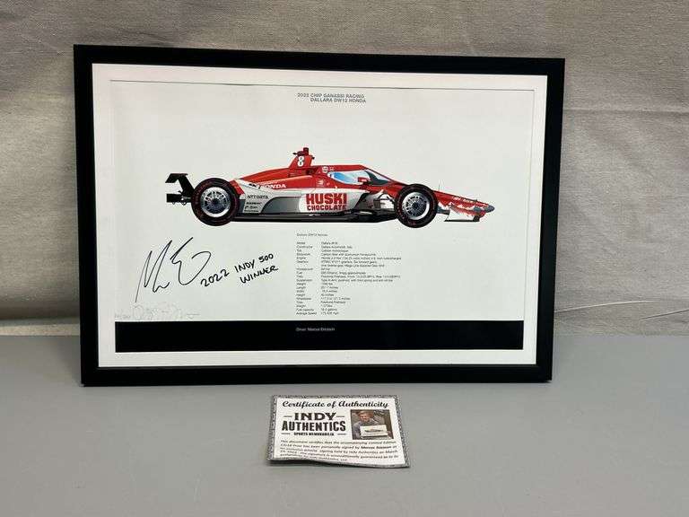 Marcus Ericsson 2022 Indy 500 Winner Signed Print with COA - Auction Ohio